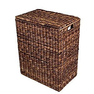 BirdRock Home Abaca Laundry Hamper - Hand Woven - Removable Canvas Laundry Bag