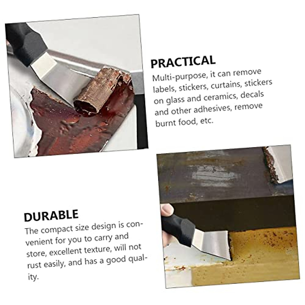 PRETYZOOM 4pcs Cleaning Blade Tools Razor Floor Scraper Tile Floor Scrapers Glue Tile Adhesive Removal Paint Squeegee Jar Opener Tool Floor Tile Cleaning Scraper Cement Stainless Steel Black