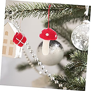 SAFIGLE 8pcs Wool Felt Pendant Crutches Ornament Mushroom Home Decor Mushroom Ornament Felt Christmas Ornaments Xmas Tree Pendants Felt Mushroom Xmas Themed Pendants Felt Xmas Ornaments