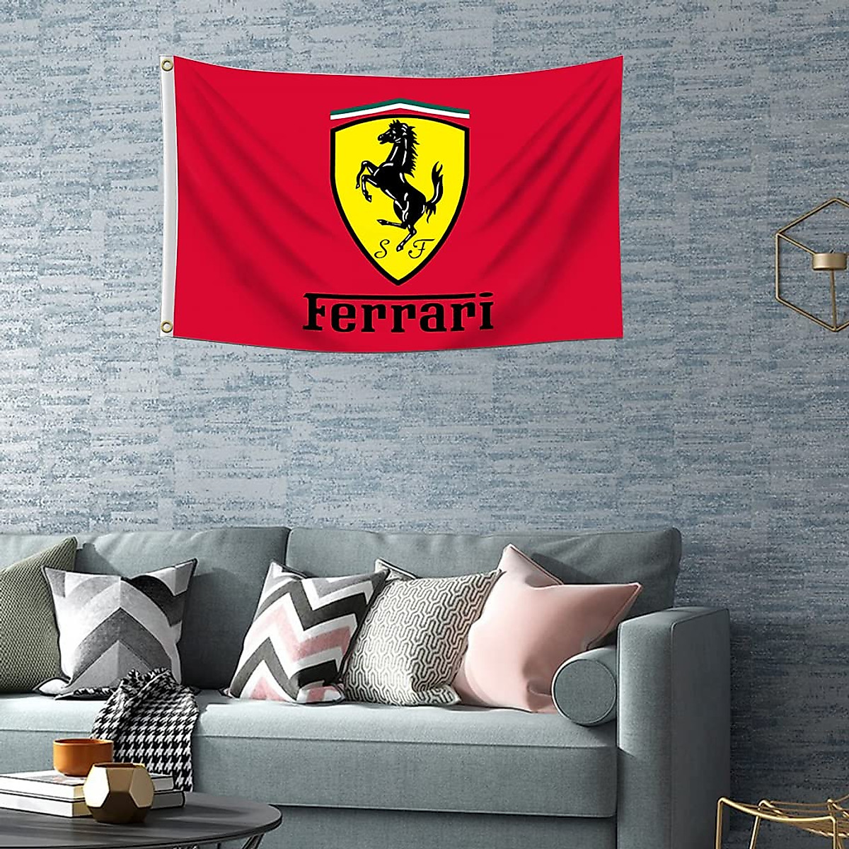 AMAKKFY Ferrari Racing Flag Wall Banner Tapestry for Garage Dorm Man Cave Room College Decor