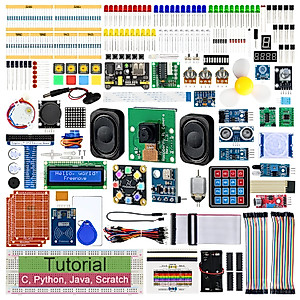 FREENOVE Complete Starter Kit for Raspberry Pi 5 4 B 3 B+ 400, Python C Java Scratch Code, 708-Page Tutorial, 138 Projects, 386 Items, Camera Speaker Sound Sensor (Raspberry Pi NOT Included)