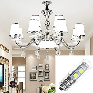 Lxcom Lighting E14 LED Bulb Refrigerator Indicator Light 1W 7Mini LED Appliance Bulb 15W Incandescent Equivalent 110V Daylight White 6000K for Fridge Oven Crystal Lamp Hood Sewing Machine Lamp,6 Pack