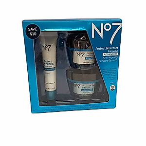 Boots No7 Protect & Perfect Intense Advanced 3 Piece Skincare System Serum Day & Night Cream SPF15