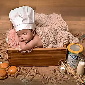 M&G House Newborn Wrap Baby Photography Wool Wrap Baby Photo Props Baskets Filler Rug(Beige)