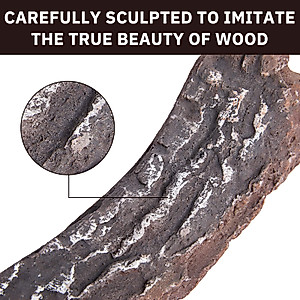 GASPRO Ceramic Logs for Propane Fire Pit or Gas Fireplace, Small Fake Wood Logs Set, 10-Piece