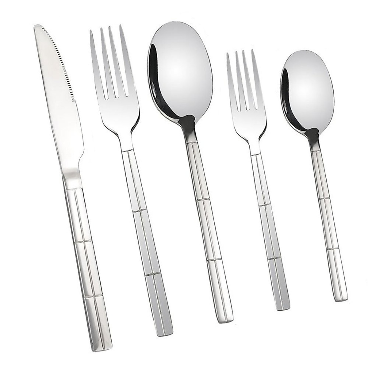 Lesbin 60-Piece Flatware/Cutlery, Stainless Steel Silverware, Service for 12
