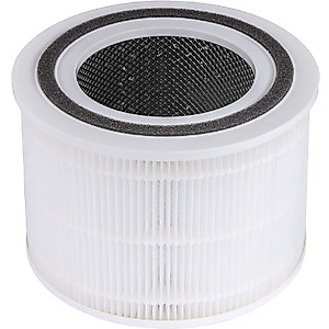 LEVOIT Core 300 Air Purifier Replacement Filter, 3-in-1 True HEPA, 1 Pack, White & 10-Pack Top Fill Humidifier Replacement Filters, Capture Fine Particles to Improve Humidification Efficiency, White