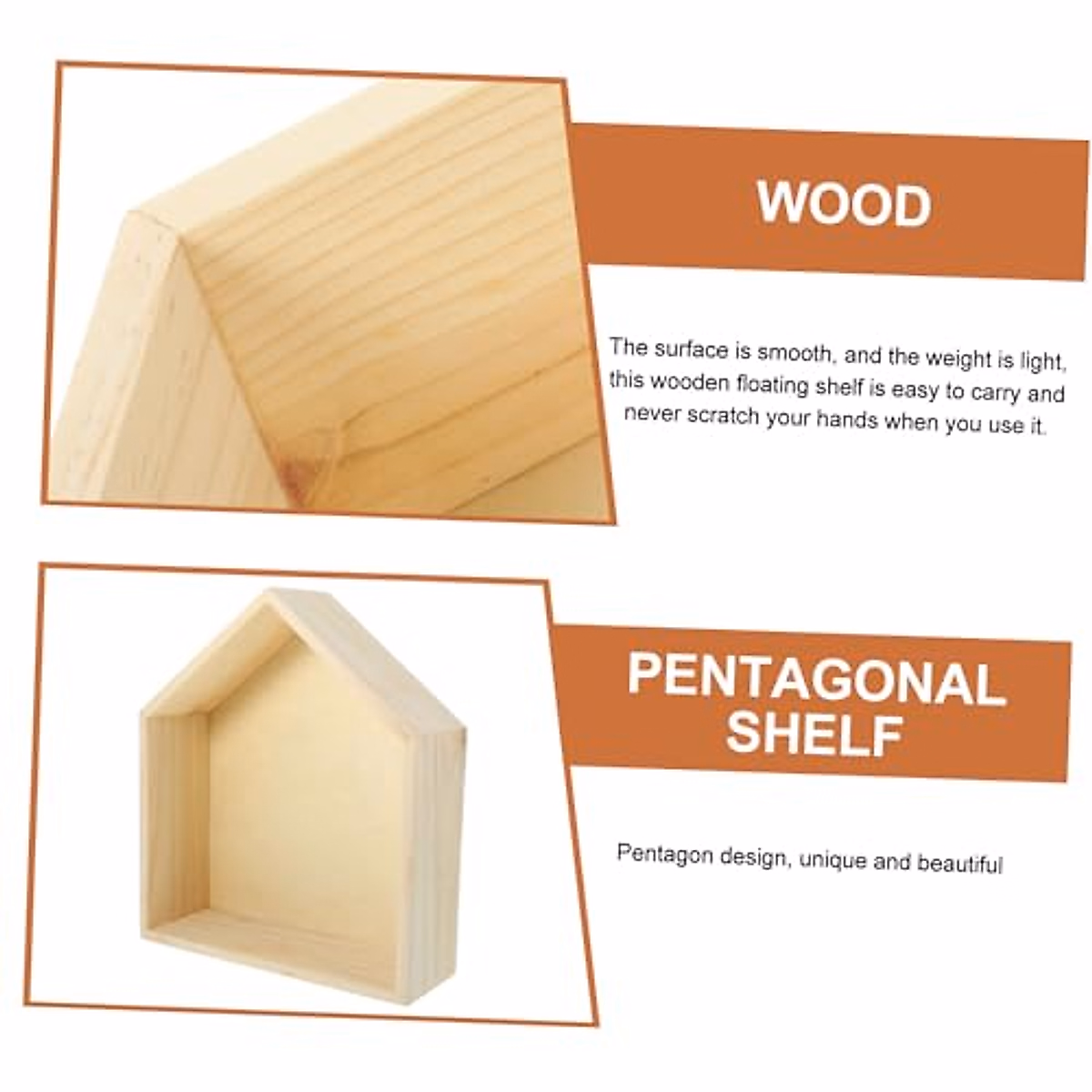 TOPPERFUN Storage Holder Display Shelf Boho Decor Wall Shelf Tiny House Home Decor Display Shelves Home Shelves Kitchen Shelves Floating Bookshelf Wall Mounted Storage Shelf Wall Holder Wood