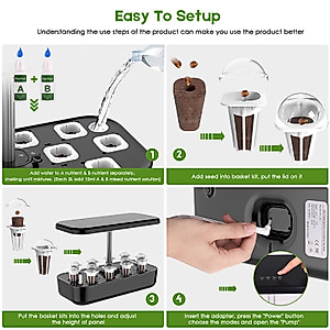 Hydroponics Growing System, EZORKAS 12 Pods Indoor Herb Garden Starter Kit with LED Grow Light, Smart Germination Kit Garden Planter for Family Home Kitchen with Cycle Timing Function