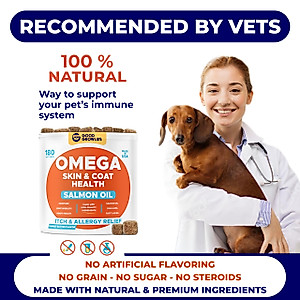 Omega 3 + Grass Burn Spot Dogs Bundle - Skin&Coat + Pee Lawn Spot Saver - EPA&DHA Fatty Acids + w DL-Methionine - Heart, Hip& Joint Support + Dog Pee Lawn Repair - 300 Chews - Made in USA