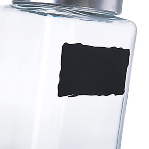 Diamond Star Glass Storage Jar with Stainless Steel Screw Lid 0.5 Gallons Square Glass Canister Kitchen Airtight Glass Jar with Chalkboard Labels (0.5 Gallons)