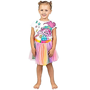 DreamWorks Trolls Poppy Infant Baby Girls Short Sleeve T-Shirt Tutu Skirt Set White 18 Months