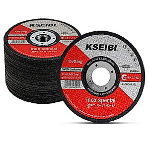 KSEIBI 50 Pack 4 1/2 Cut Off Wheels for Cutting Metal Stainless Steel 0.040" Thickness, 7/8" Arbor, Type 41 Ultra Thin Angle Grinder Wheel 646004 Cut-Off Disc