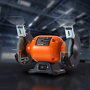 VEVOR Bench Grinder, 6 inch Single Speed Bench Grinder with 2.1A Brushless Motor 3550 RPM Table Grinder with 36/80-Grit Grinding Wheels for Grinding, Sharpening Application