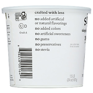 Siggi’s Icelandic Strained Whole Milk Yogurt, Plain, 24 OZ. – Thick, Protein-Rich Yogurt Snack