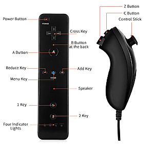 QUMOX Remote Controller Remote Control + Nunchuk for Ntdo Wii/WII U
