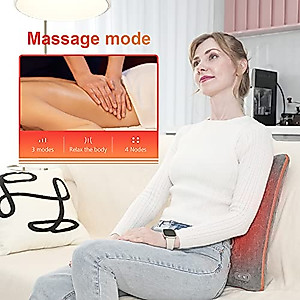 COMFIER Vibration Massage Seat Cushion with Heat,Portable Vibrating Massage Pillow, Back Neck Massager,Gift for Men&Women,4 Vibrating Motors and 2 Heat Levels, Massage Chair Pad for Home Office use