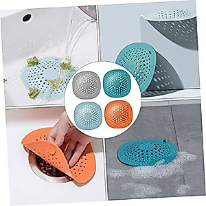 4pcs Anti-Clogging Floor Drain Bath tub Drain Covers tub Drain Covers for bathtubs Floor Drain Strainer Hair/Vegetable Scraps/Garbage Silicone Hair Catcher Sink Drain Stopper TPR