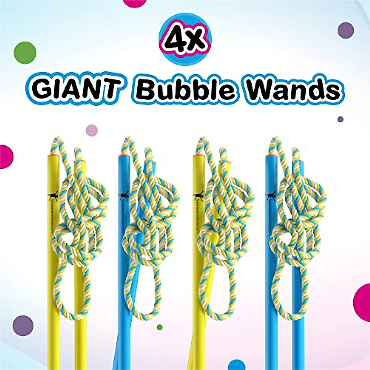 4 Big Bubble Wands: Making Giant Bubbles. Great Birthday Activity and Party Favor. Giant Bubble Solution Not Included.