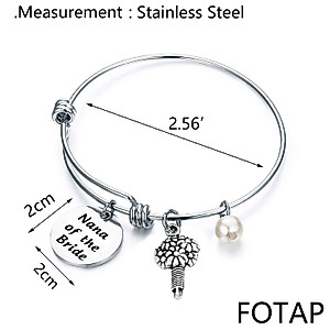 FOTAP Nana of the Bride Gift Nana of the Groom Bracelet Bridal Party Gift Bridal Shower Gift (Nana of The Bride)