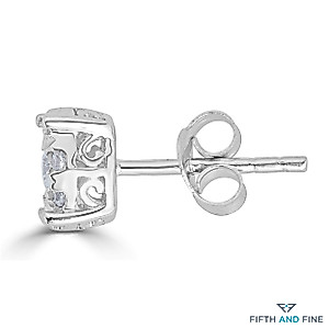 Single (1 piece) Diamond Stud Earring Set in 925 Sterling Silver with Natural Diamonds (.50)