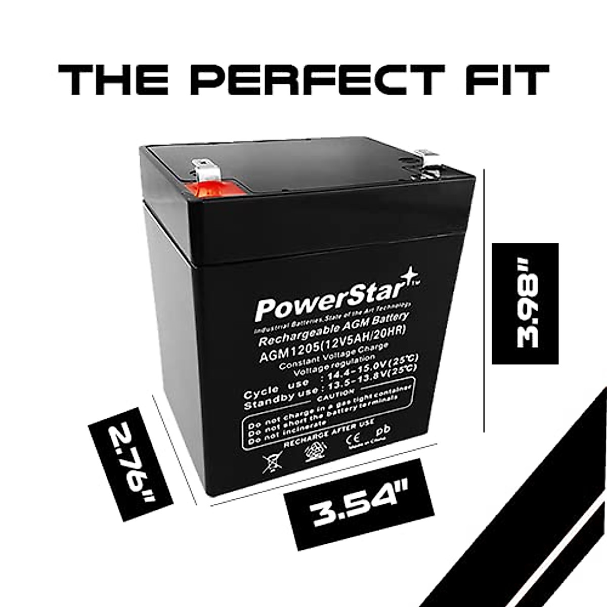 PowerStar 12volt 5ah Alarm Battery (12v 5ah, 12v 5 ah) // F2 Terminals // BLMFM12_5