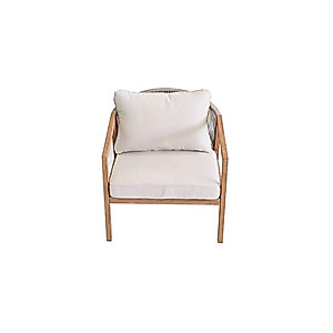 Quality Outdoor Living 65-YZ04OH Oak Hill 4-Piece Outdoor Deep Seating Conversation Set, Medium, Faux Wood + Rope