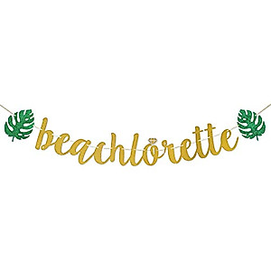 Beachlorette Banner Sign Garland Pre-Strung for Beach Bachelorette Party Hawaiian Luau Summer Tropical Bach Party Decorations