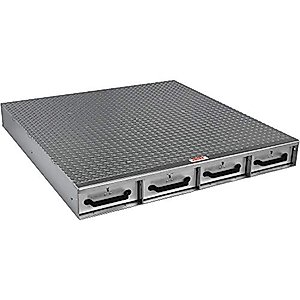 Jobox 1404980 4-Drawer Long Floor Heavy-Duty Aluminum Drawer Storage - (48" W x 6" H x 50" L)