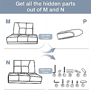 JAMFLY Futon Couch Sofa Bed Convertible, Small Sleeper Sofa Chair Loveseat with Cup Holder for Small Spaces, Living Room, Bedroom, Gameroom, Apartment, Dorm (Dark Gray)