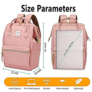 Bebowden Travel Laptop Backpack for Women College Bag Business Work Anti Thef Water Resistant Casual Daypack Fits 14 Inch Laptop Pink