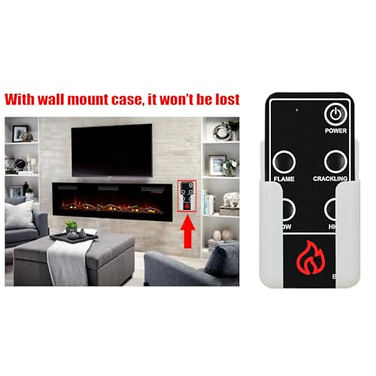 GENGQIANSI Replacement for Electric Fireplace Heater Remote Control EF290 EF290A EF42C Western 23 26 30 33 33low Klaus33