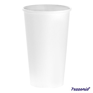 Tezzorio (200 Count) 20 oz White Paper Hot Cups, Disposable Coffee Cups, Hot Drink Paper Cups for Latte, Cappuccino, Tea, Chocolate
