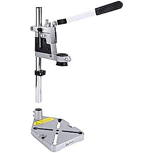 Drill Press Stand, Heavy Duty Universal Bench Clamp Drill Press Table Support Tool Adjustable Benchtop Single Hole Aluminum Base Workbench Repair Tool for Hand Drill
