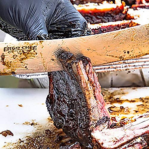 Ergo Chef Prodigy Series 12-Inch Cimeter - Curved High Carbon Stainless Steel Blade - Breaking Knife - Butcher's Meat Knife, Ergonomic Non-Slip Handle, Black