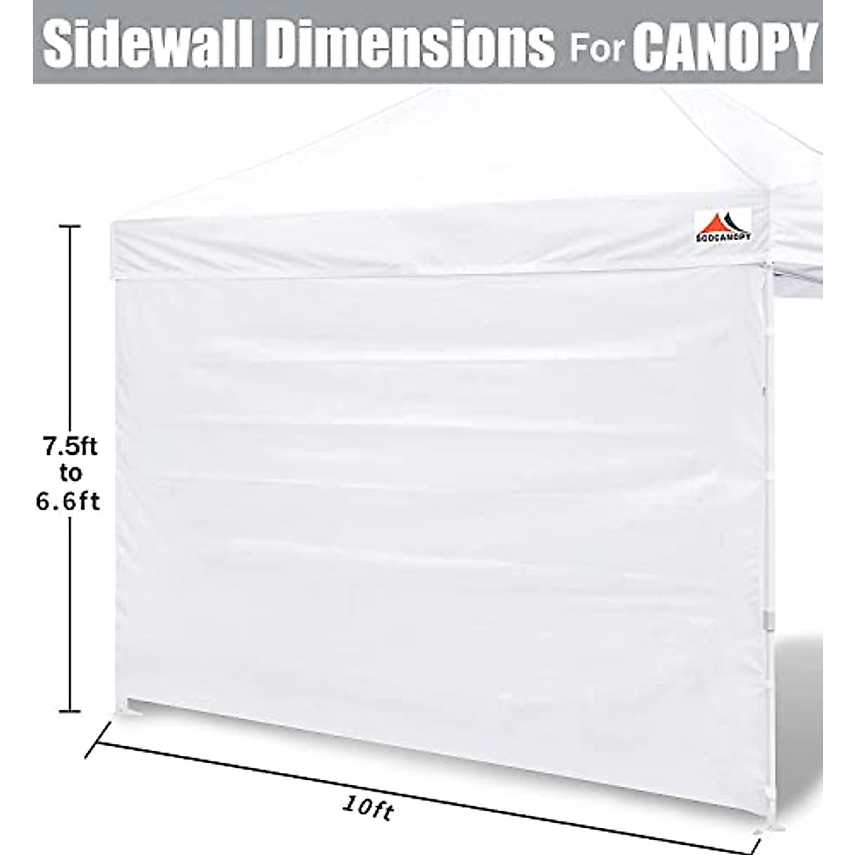 SCOCANOPY SideWall for 10x10 Canopy Frame, 3 Pack SunWall with 1 Pack Canopy Door,White