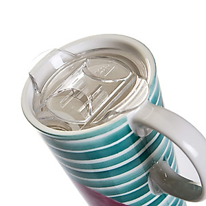 Topadorn Ceramic Coffee Cup with Lid Ceramic Mug with Gift Box, Flamingo