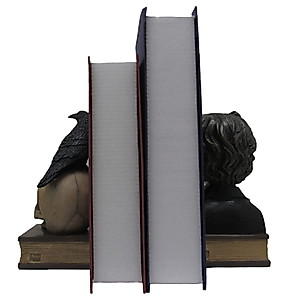 World of Wonders Forgotten Lore Poe 7.15" Bookend Gothic Themed Decor Figurine Bookend to Organize Books, Novels, and Magazines Inside Your Home and Office