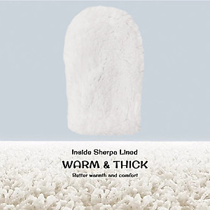 Baby Winter Mittens Adjustable Easy-On Newbron Warm Gloves Sherpa Lined Fleece Infant Mittens Winter for Boy Girl (Navy/Grey)