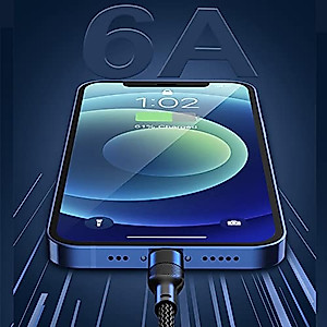 HOAIYO Multiple Charger Cable Nylon Braided 3 in 1 USB Charge Cord with Lighting Phone/Type C/Micro USB Connector for iOS Phone/Andriod Smartphones