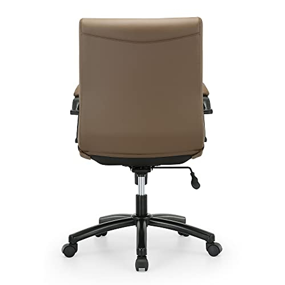 Realspace® Modern Comfort Winsley Bonded Leather Mid-Back Manager's Chair, Brown/Black, BIFMA Compliant