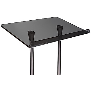 Displays2go Simple Steel Lecterns, Black Poles, Acrylic Top – Frosted Gray (LECTBLK2PL)