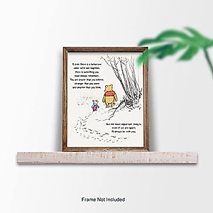 Winnie Pooh Art Print - Nursery Wall Decor - A. A. Milne Quote Classic Poster - If Ever There Is A Tomorrow - Boys Girls' Bedroom Decor - Encouragement Gift - Unframed Print (8"x10")