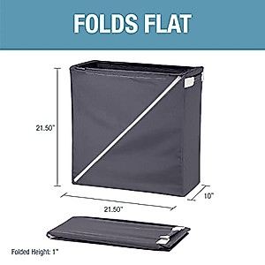 CleverMade Collapsible Laundry Basket, Large Foldable Clothes Hamper Bag, 2 Pack & Laundry Hamper Collapsible Sorter Basket - Freestanding Foldable Tall Clothes Storage Bin with Premium Handles