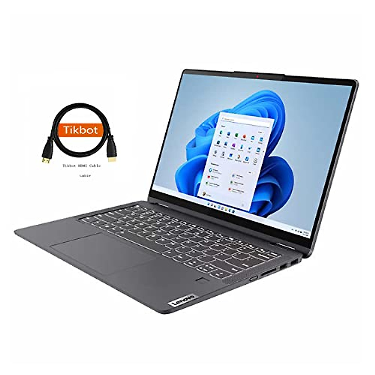Lenovo Flex 5 14" 2-in-1 Touchscreen Laptop - 12th Gen Intel Core i5-1235U - 16:10 (2240 x 1400) Display - Thunderbolt 4 - Fingerprint Reader – Webcam - w/HDMI Cable (16GB RAM | 512GB PCIe SSD)