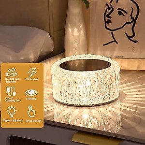 EJFOIEJ Portable Crystal LED Table Lamp, 3-Levels Brightness Desk Lamp, Star Projector, Desk Lamp Projector Night Light Projector Suitable for Baby Bedroom