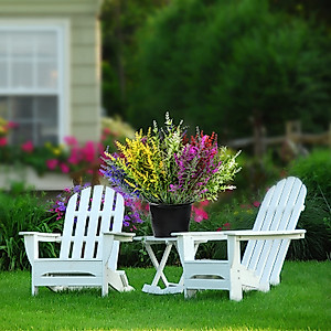 STYLIFING 12 Bundles Artificial Flowers, UV Resistant No Fade Fake Flowers Outdoor Faux Lavender Plastic Plants for Garden Porch Window Box Décor