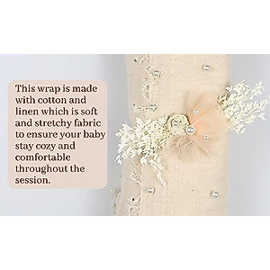 giggle angel Newborn Baby Photography Props Baby Photo Wrap Blanket for Baby Girl Pearl Decor Wrap Set with Headband