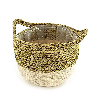 NOOR Living Design Products 38194 Basket Set 4-Piece Seagrass Natural Pink M