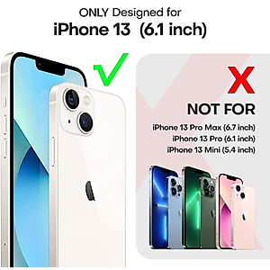 TAURI [5 in 1 Designed for iPhone 13 Case, [Not-Yellowing] with 2X Tempered Glass Screen Protector + 2X Camera Lens Protector [Military-Grade Drop Protection] Shockproof Slim 6.1 Inch Pink…、